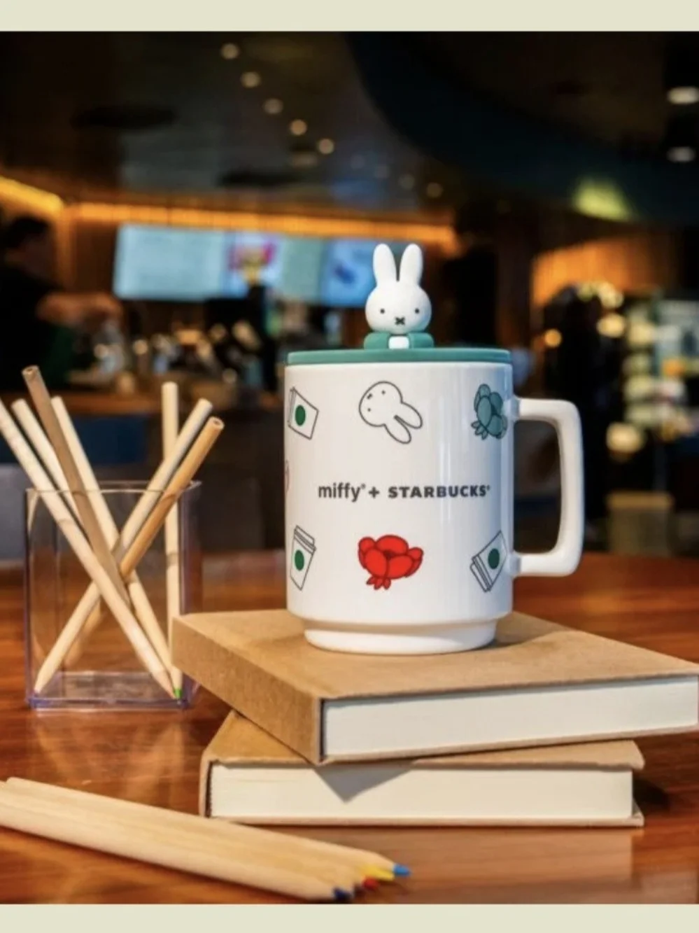 Starbucks | Dining | Starbucks Miffy Ceramic Mug With Teal Lid And ...